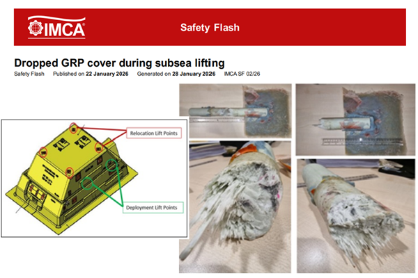 Step Change in Safety | IMCA: Dropped GRP cover during subsea lifting