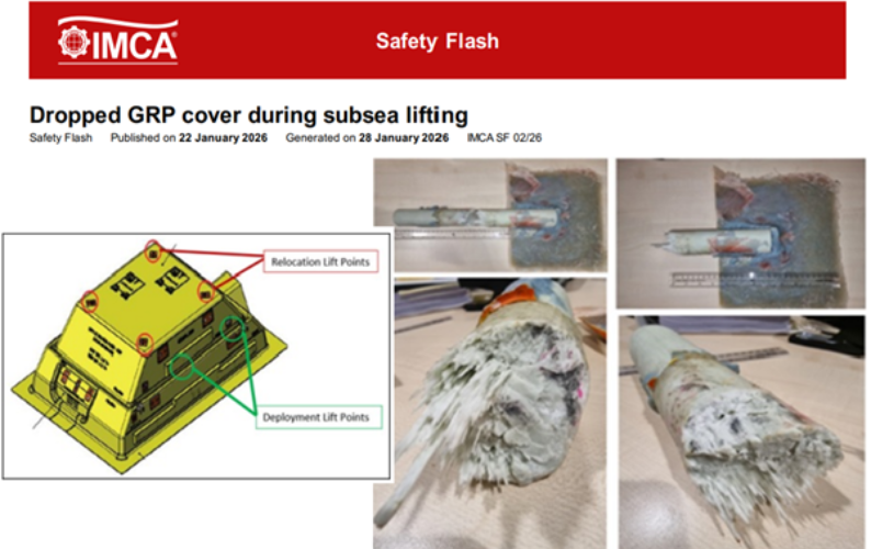 Step Change in Safety | IMCA: Dropped GRP cover during subsea lifting